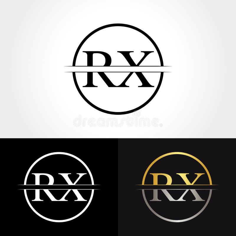 Abstract Letter RX Logo Design Vector Template. Creative Gold and ...