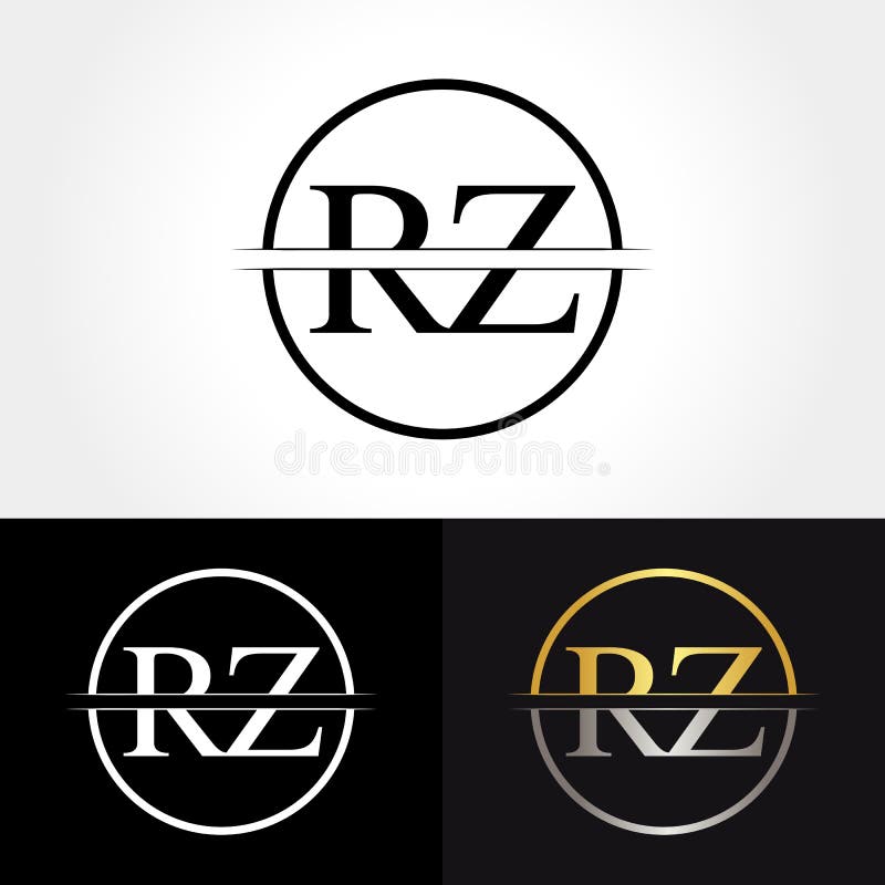 Abstract Letter RZ Logo Design Vector Template. Creative Gold and ...