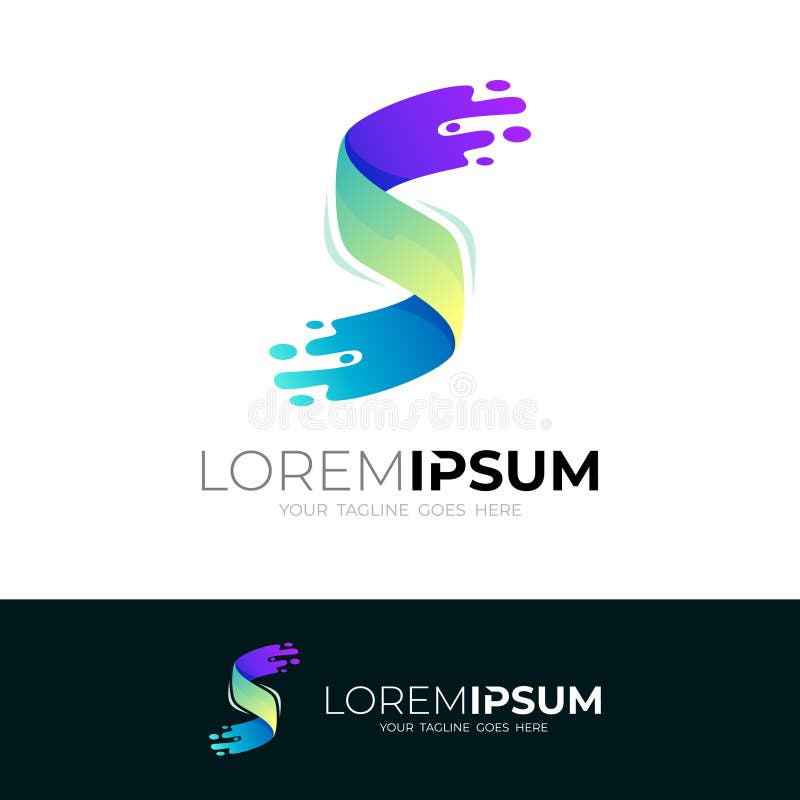 Abstract Letter S Design Colorful 3d Style Logos, Swoosh Stock Vector ...