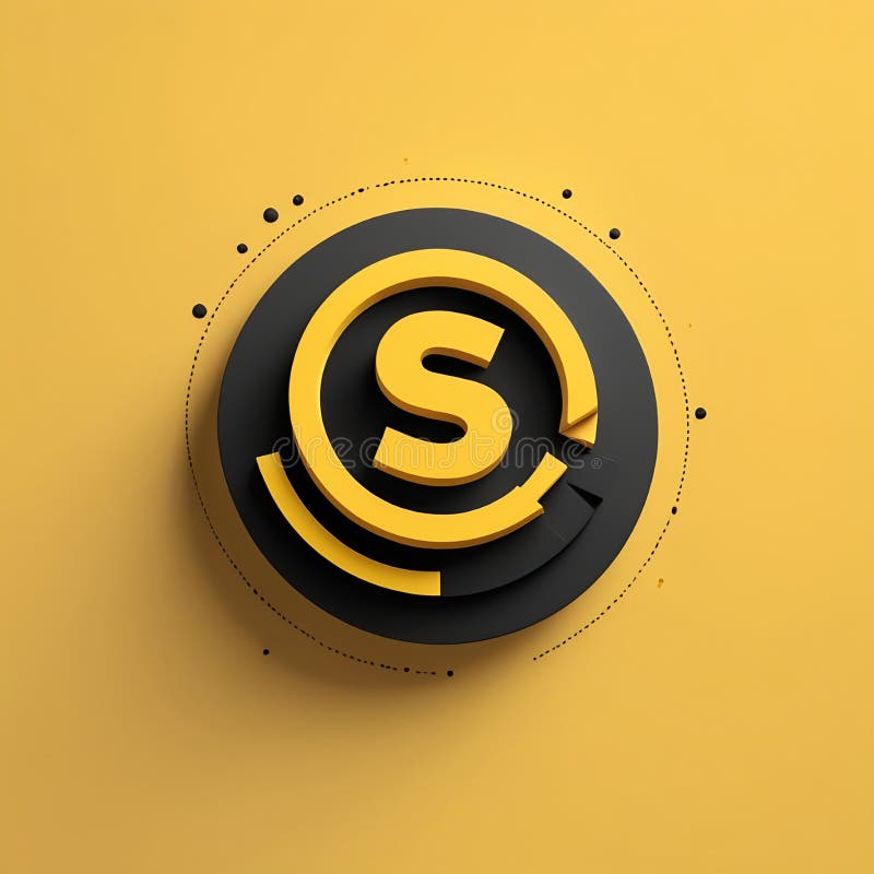Abstract Letter S Design on Yellow Background for Creative Projects ...