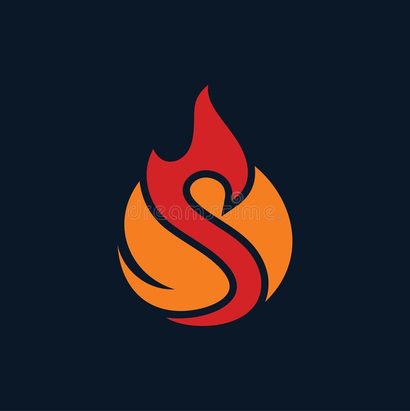Abstract Letter S Fire Flame Logo Design Vector Stock Illustration ...