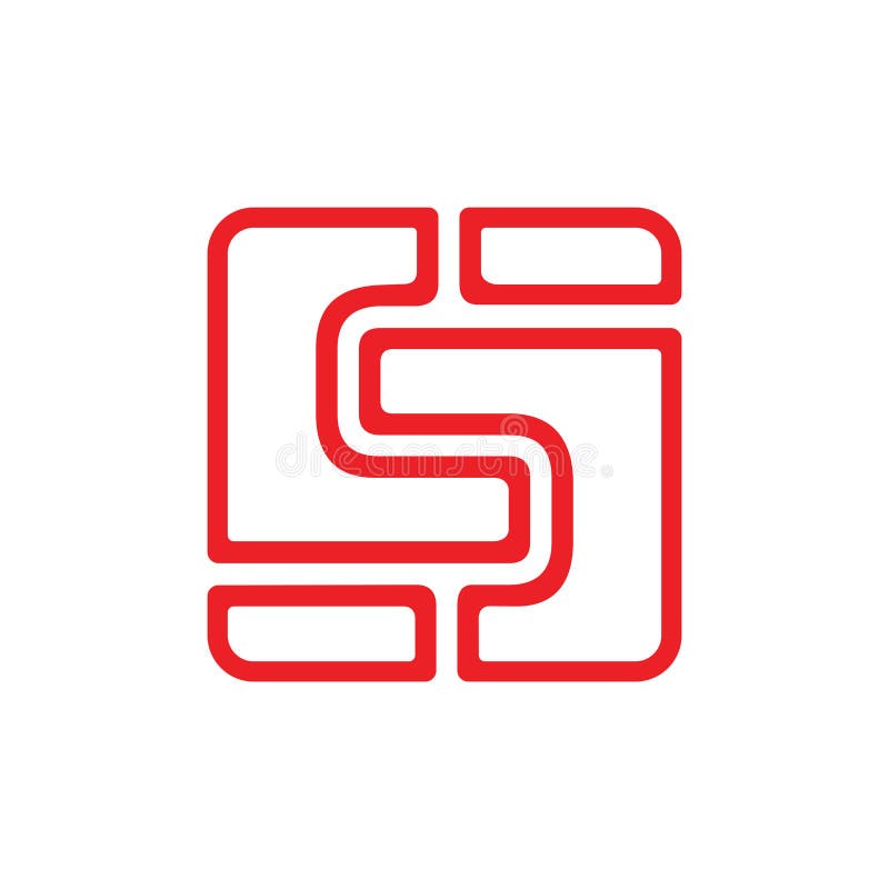 Abstract Letter S Line Art Square Logo Vector Stock Vector ...