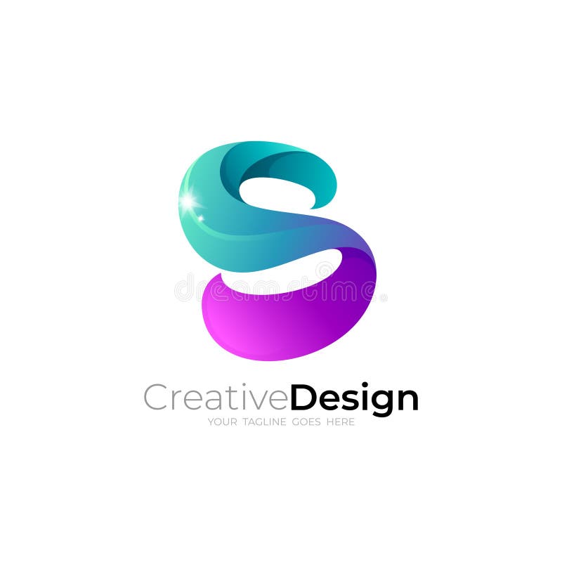 Abstract Letter S Logo with Modern Style Design, Glossy Stock Vector ...