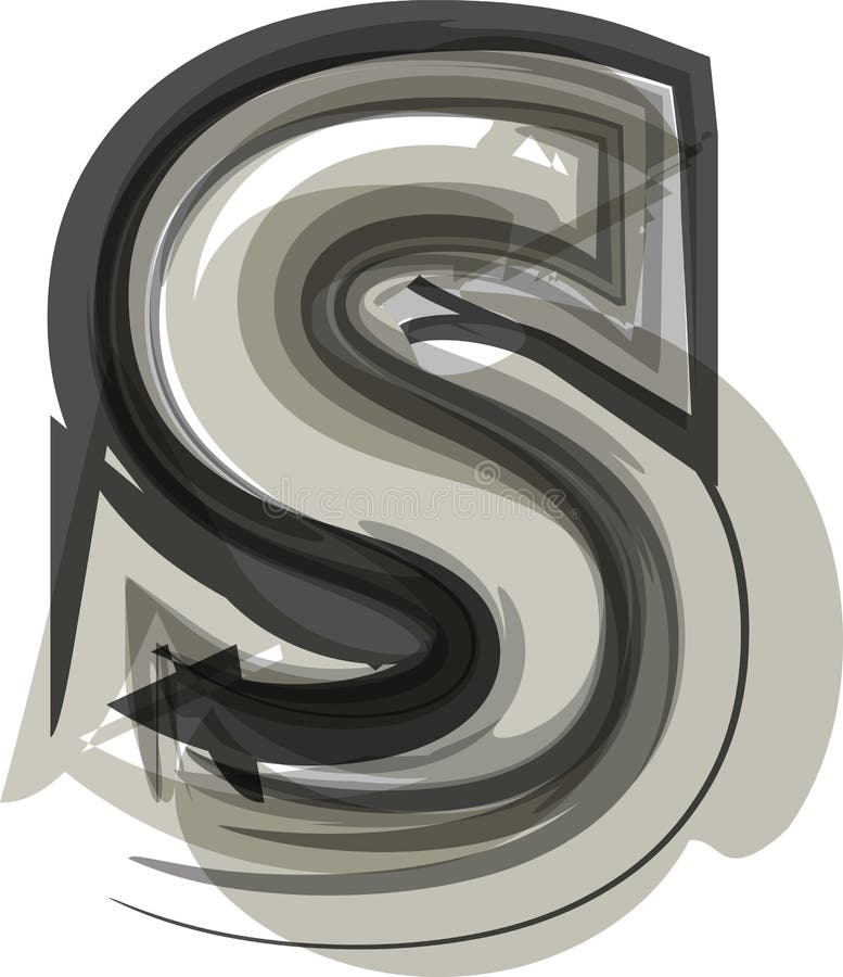 Abstract Letter S stock vector. Illustration of scribble - 100428320