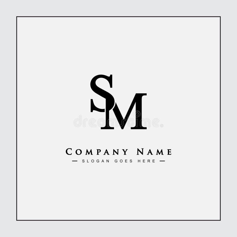 Abstract Letter SM Logo - Initial Monogram Template for Alphabet S and ...
