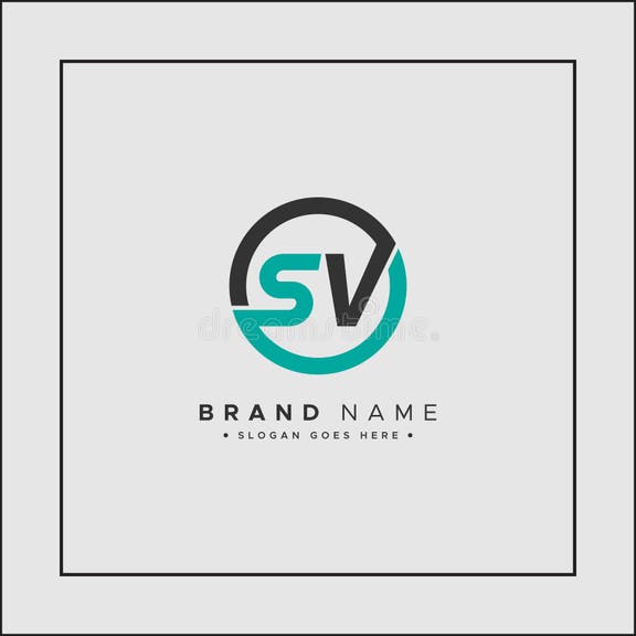 Abstract Letter SV Logo - Initial Monogram Template for Alphabet S and ...