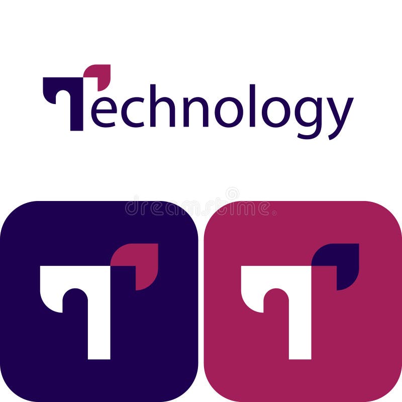 Abstract Letter T Logo . Modern Symbol for Digital Technology with Dot ...