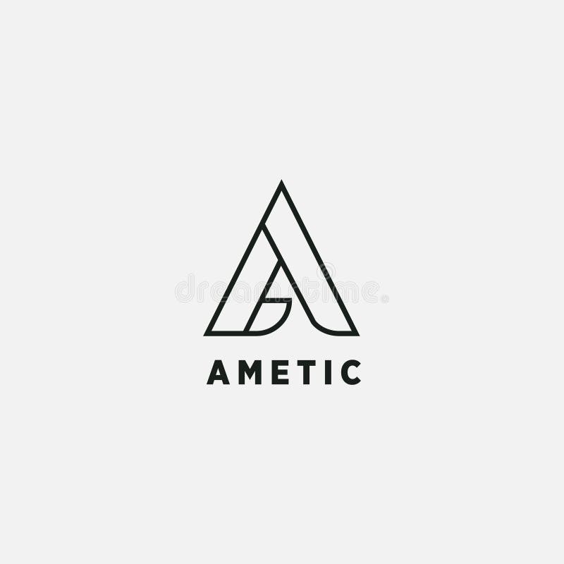 Abstract Letter a Triangle Shape Logo Design Template Stock ...