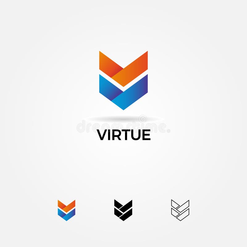 Abstract Letter Type V Shape Logo Sign Symbol Icon Set Stock Vector ...