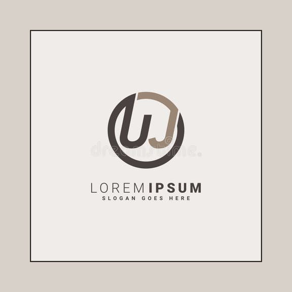 Abstract Letter UJ Logo - Initial Monogram Template for Alphabet U and J Stock Vector ...