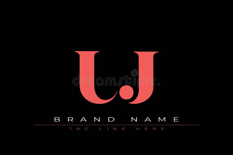 Abstract Letter UJ Minimal Logo Design Template Stock Illustration ...