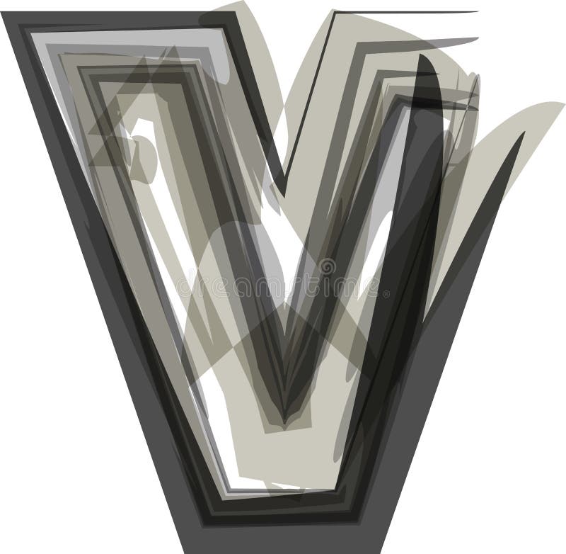 Abstract Letter V stock vector. Illustration of scrapbook - 100428309