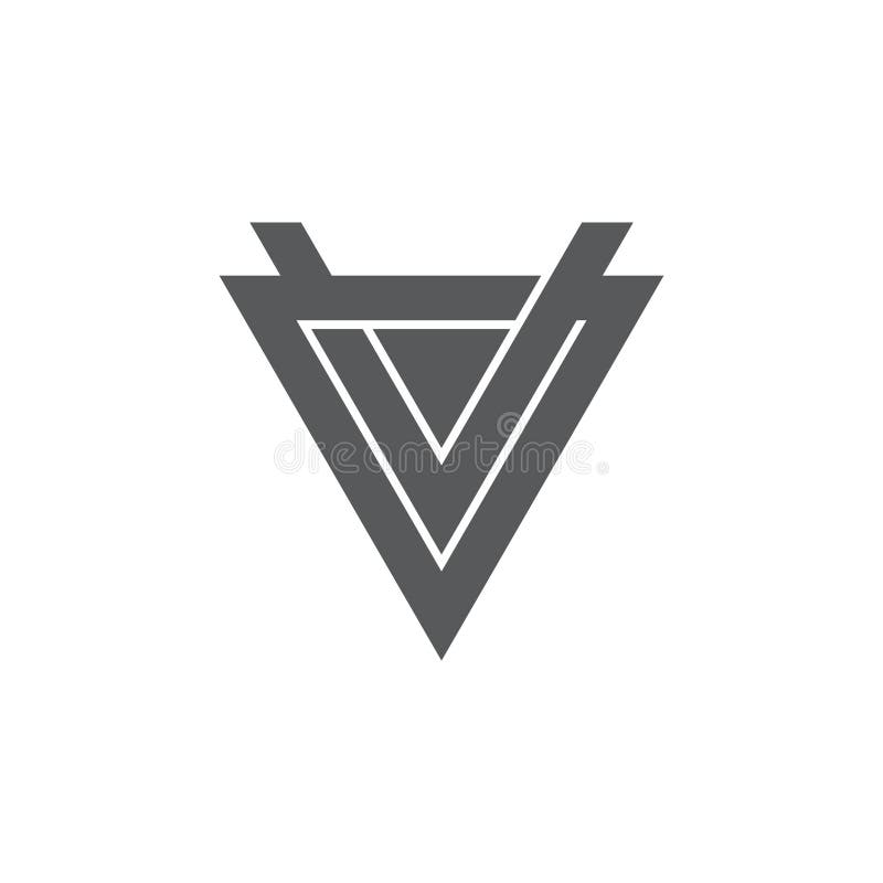 Abstract Letter V Linked Triangle Arrow Geometric Logo Vector Stock ...