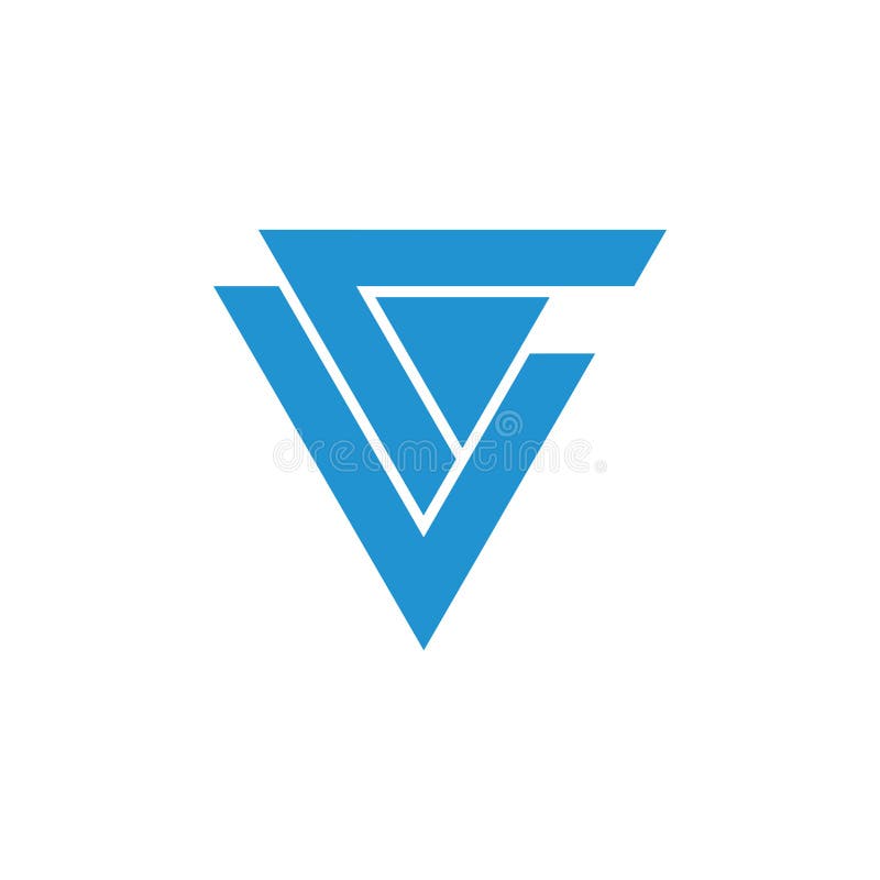 Abstract Letter V Simple Triangle Geometric Arrow Logo Stock Vector ...