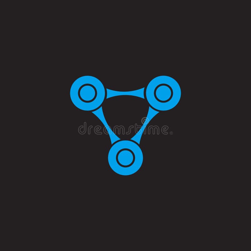 Abstract Letter V Triangle Bike Chain Simple Logo Vector Stock Vector ...