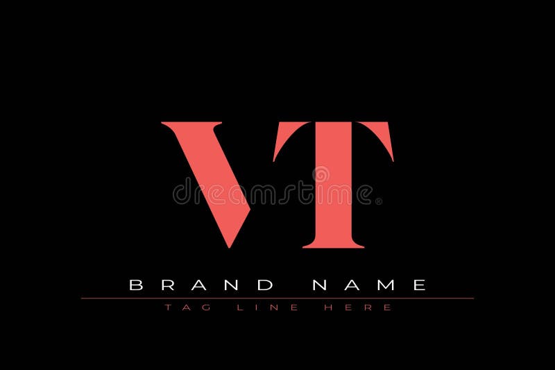 Abstract Letter VT Minimal Logo Design Template Stock Illustration ...