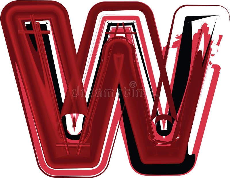 Abstract Letter W stock vector. Illustration of calligraphy - 106789330