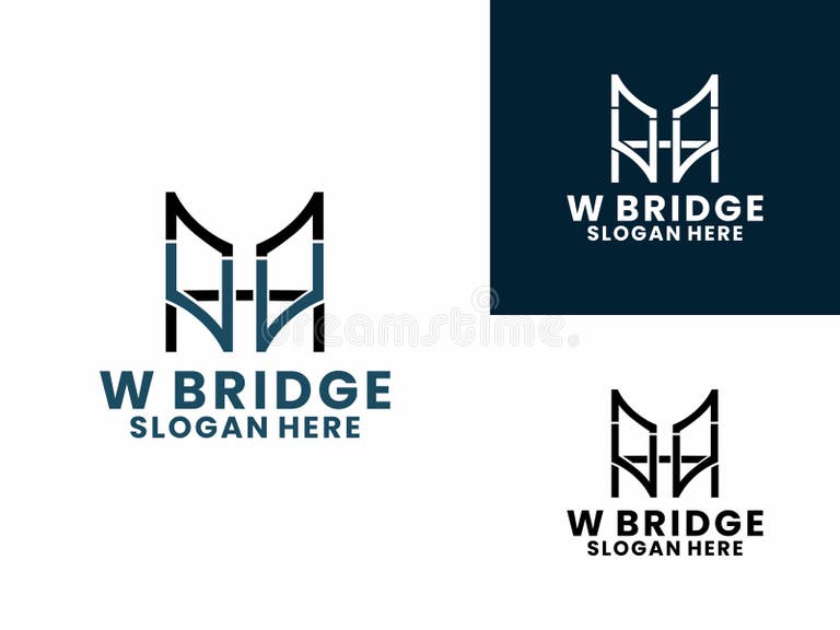 Abstract Letter W with Bridge Logo Vector Template. Initial Identity ...