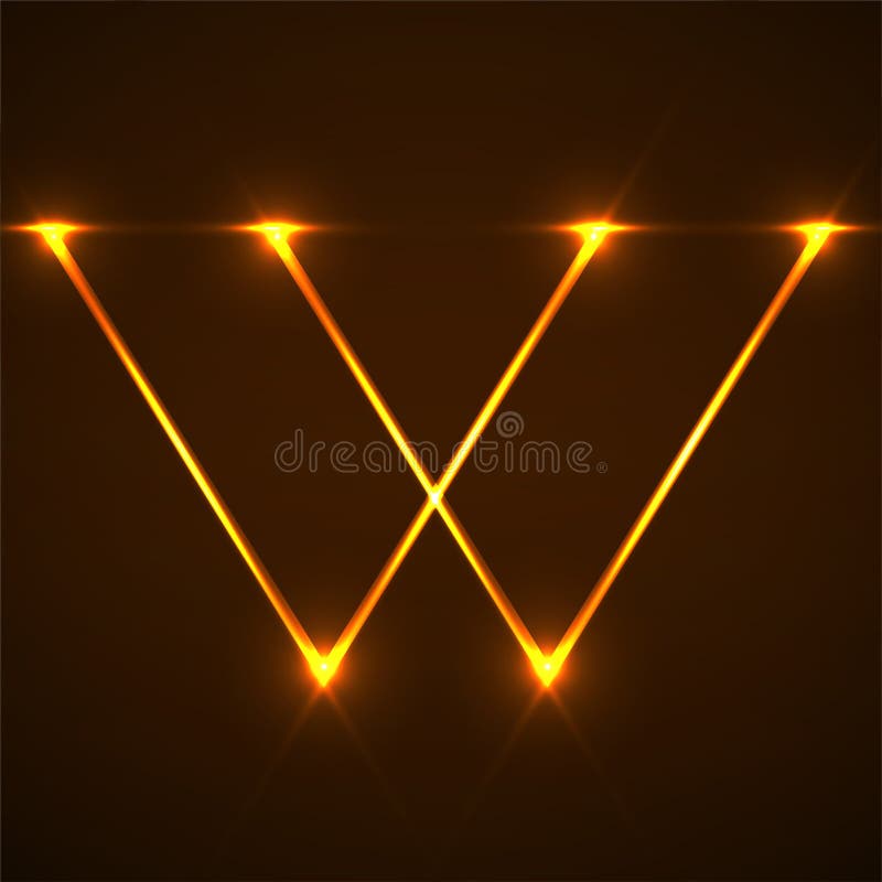 Abstract Letter W with Glowing Lines Stock Vector - Illustration of ...