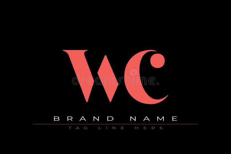 Abstract Letter WC Minimal Logo Design Template Stock Illustration ...