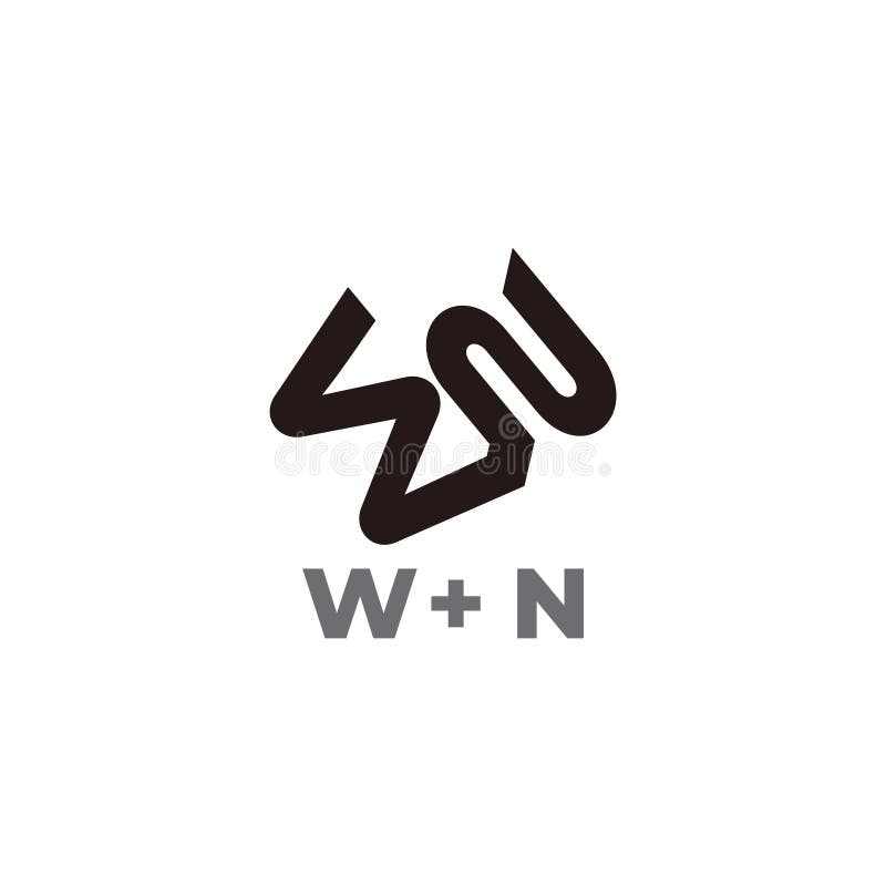 Abstract Letter Wn Simple Linked Geometric Line Emblem Logo Vector ... Abstract Letter Wn Simple Linked Geometric Line Emblem Logo Vector ...