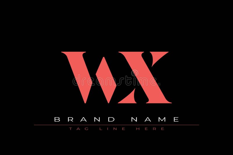 Abstract Letter WX Minimal Logo Design Template Stock Illustration - Illustration of luxury ...