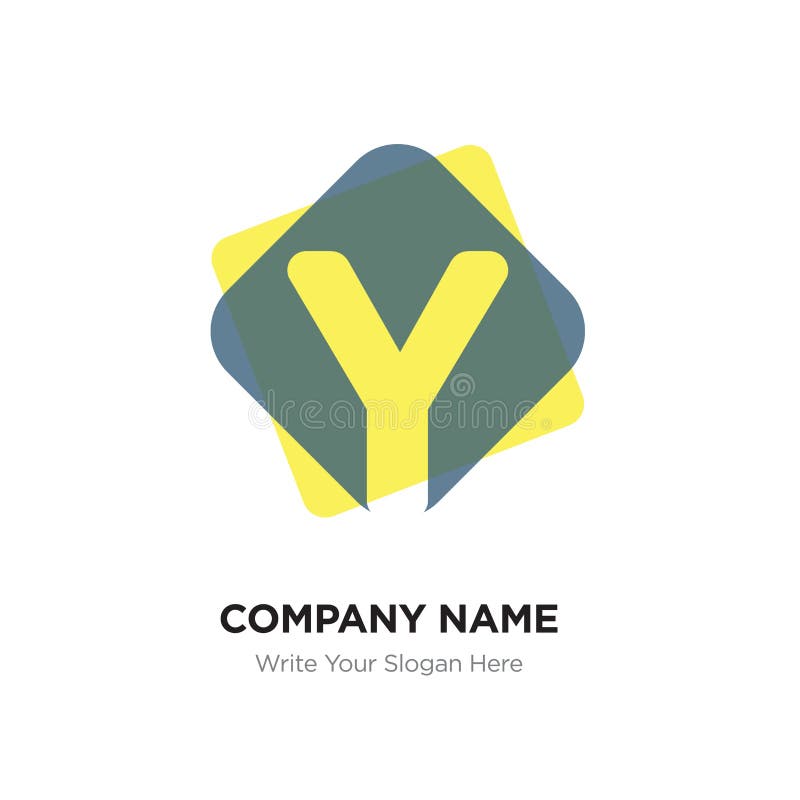 Abstract Letter Y Logo Design Template. Yellow Icon on Da Stock ...