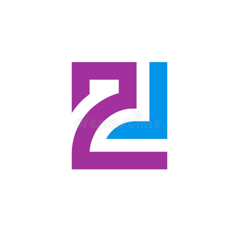 Abstract Letter ZL Logo Concept Vector, Square Shape Typography Symbol ...