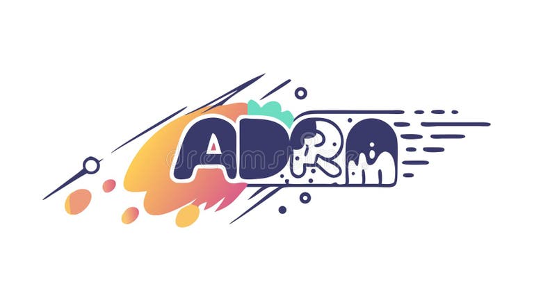 Abstract Lettering Design with ADA and Face Graphics, Vector Design ...