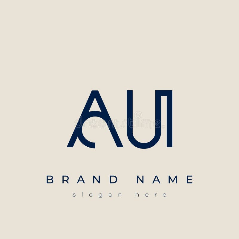 AU Abstract Letters Logo Monogram Stock Vector - Illustration of ...