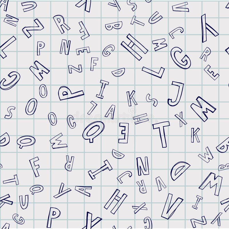 Abstract Letters Seamless Pattern Alphabet Words ABC Stock Vector ...
