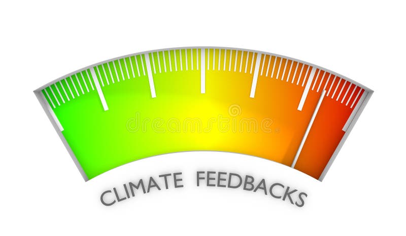 Climate Feedback Value Measuring Device with Arrow and Scale. 3D Render ...