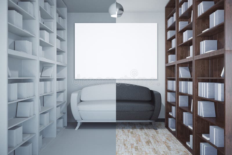 Abstract library interior stock illustration. Illustration of ...