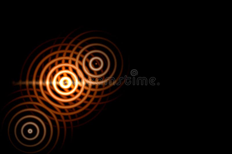 Abstract Light Background, Orange Sound Waves Oscillating with Circle ...