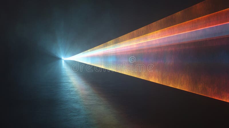 Abstract Light Beam Projection Across Dark Surface Stock Illustration ...