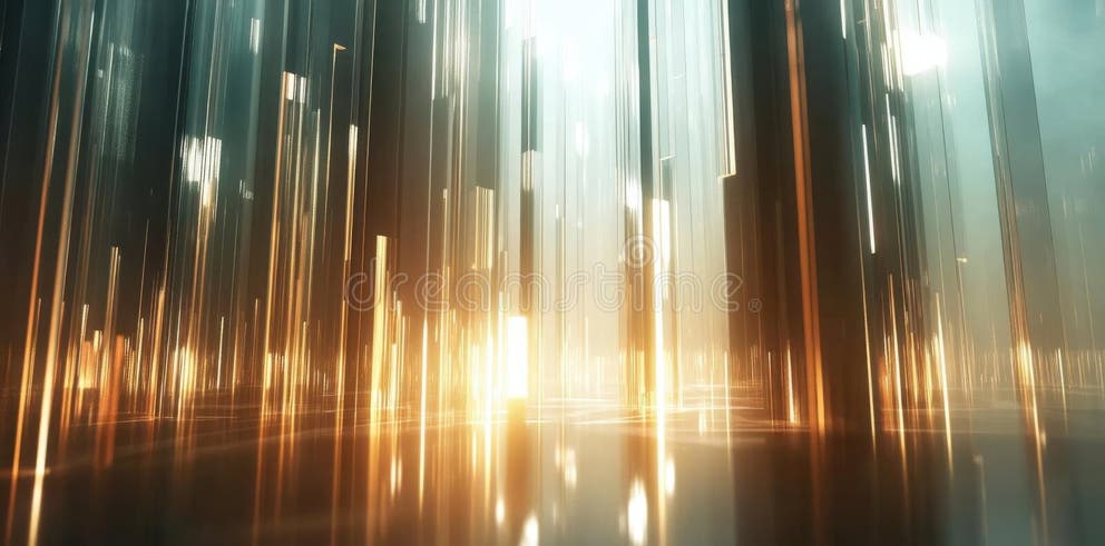 Abstract Light Beams Illuminate the Floor with Reflections and Depth ...