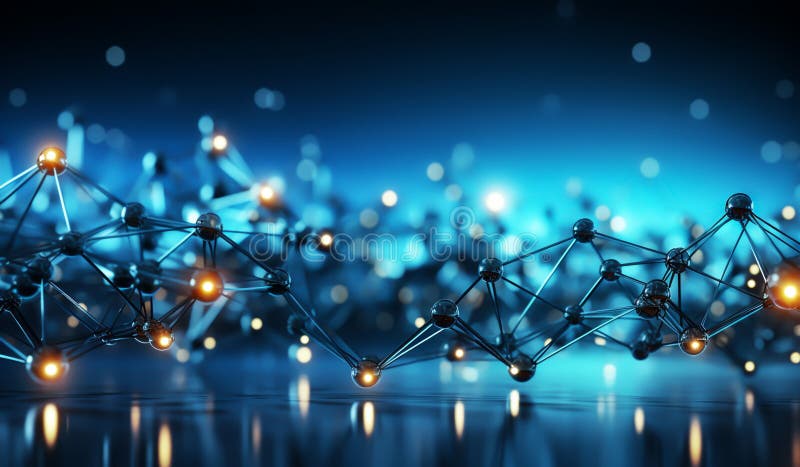 Abstract Light Blue Background with Connection Network. AI Generated ...