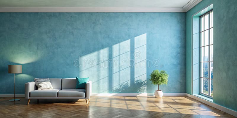 Abstract Light Blue Background for Minimalist Living Room Shadow and ...