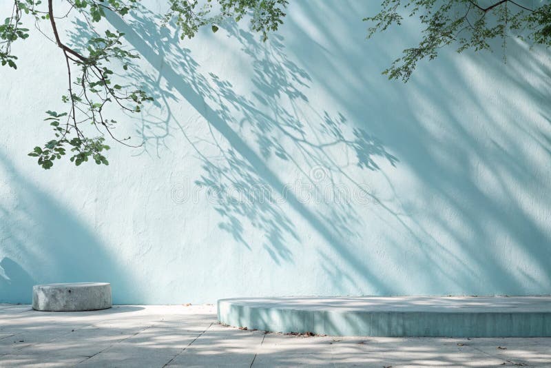 Abstract Light Blue Background with Tree Shadows Stock Illustration ...