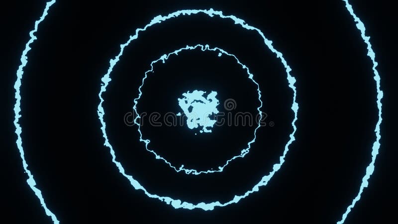 Abstract Light Blue Circle Lightnings 3D Rendering Stock Illustration ...