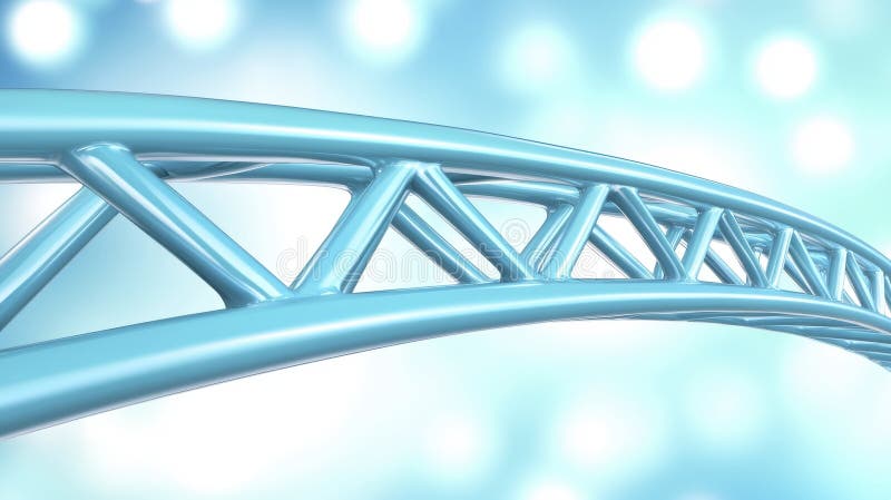 Abstract Light Blue Curved Truss Structure 3D Render Stock Illustration ...