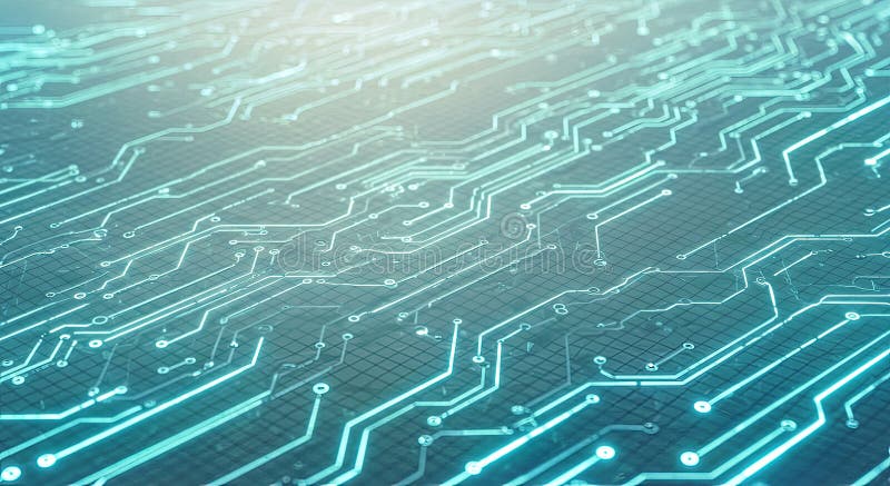 Abstract Light Blue Digital Circuitry Pattern Technology Background ...