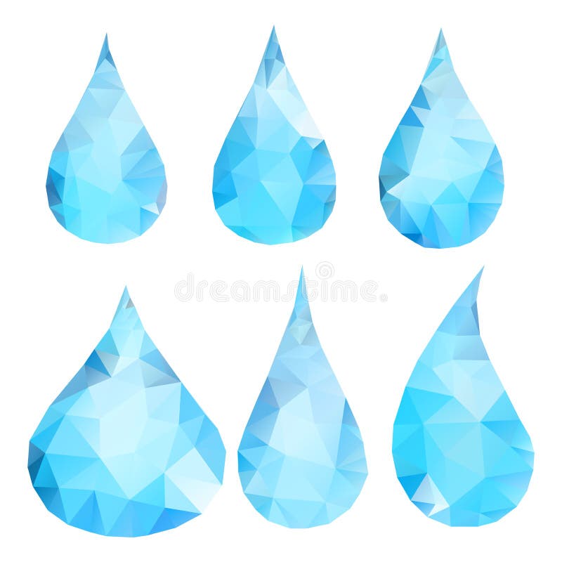 Abstract Light Blue Drops Consisting of Triangles Stock Vector ...