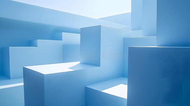 Abstract Light Blue Geometric Shapes and Forms Stock Image - Image of ...