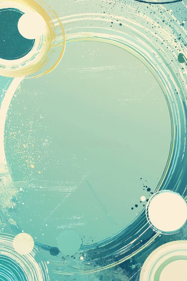 Abstract Light Blue and Green Background with Circular Patterns and ...