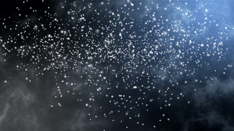 Abstract Light Blue and Grey Background of Moving Particles, Looped ...