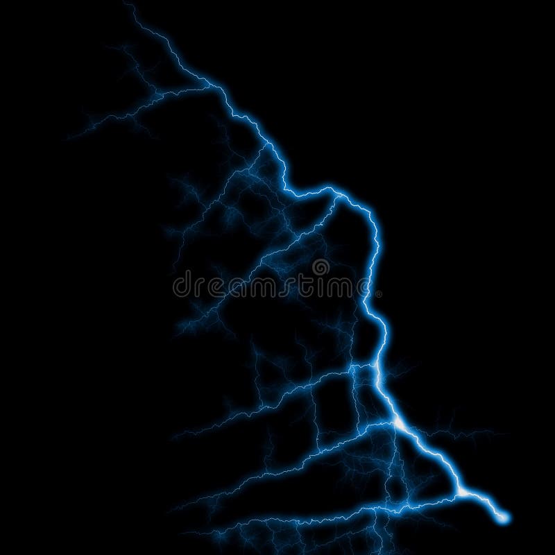 Abstract Light Blue Lighting Natural Thunder Realistic Magic Overlay ...