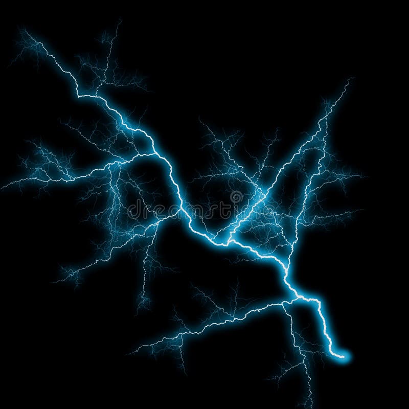 Abstract Light Blue Lighting Natural Thunder Realistic Magic Overlay ...