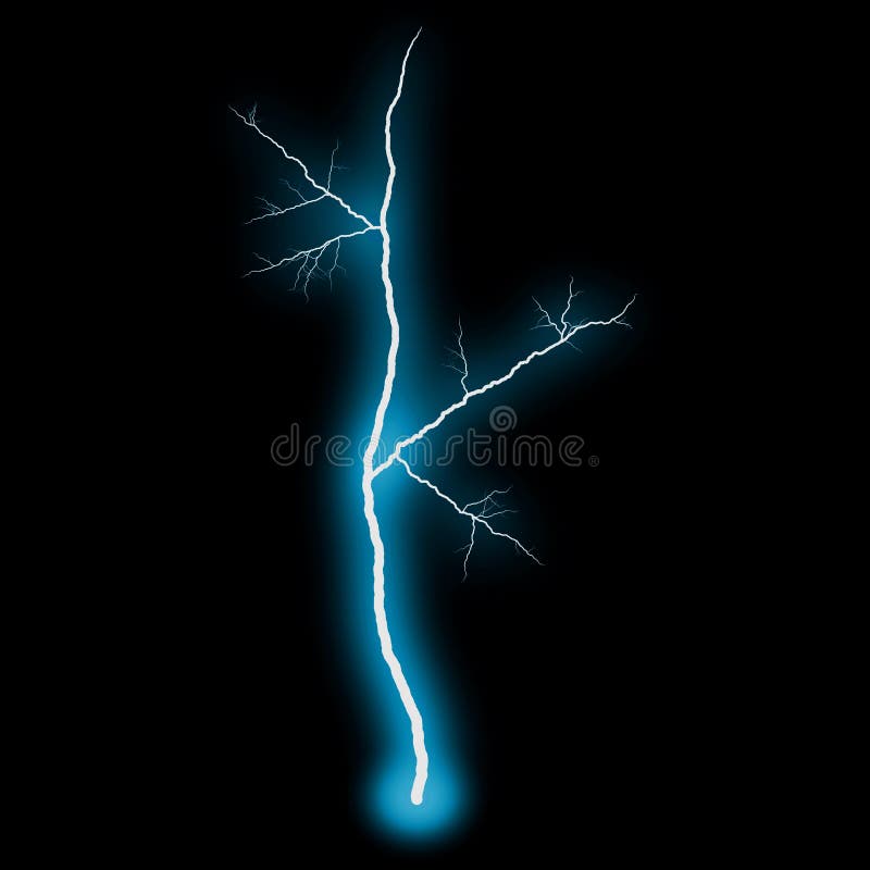 Abstract Light Blue Lighting Natural Thunder Realistic Magic Overlay ...