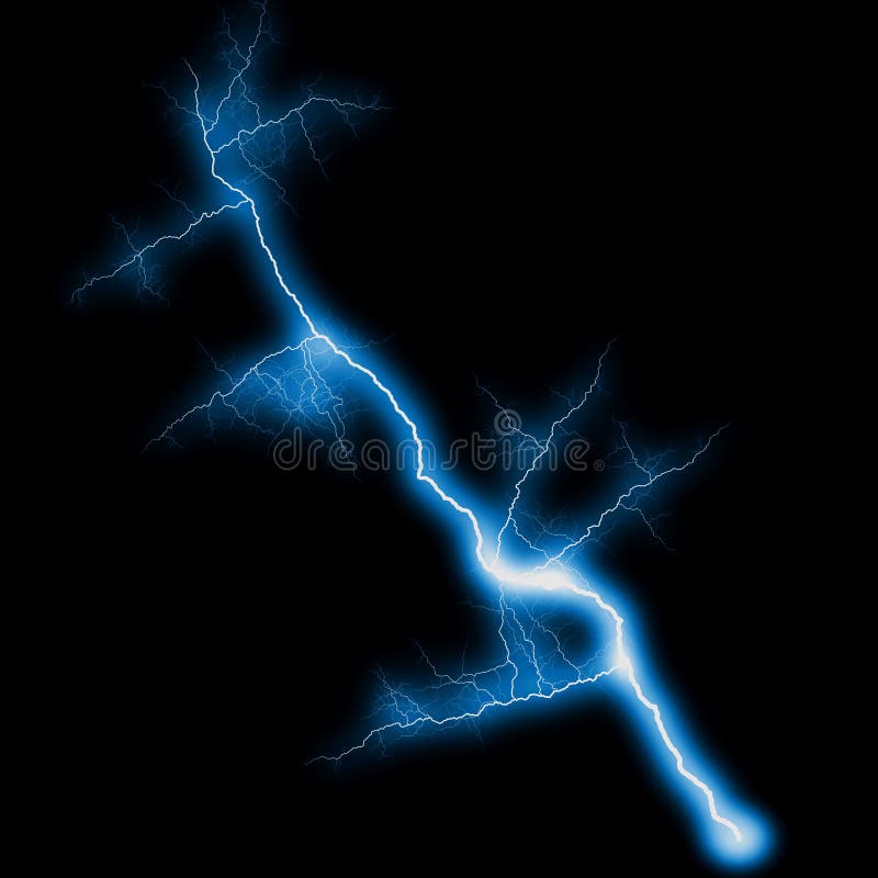 Abstract Light Blue Lighting Natural Thunder Realistic Magic Overlay ...